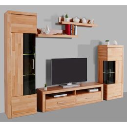 Home Affaire Wohnwand &raquo;Ribe Wohnwand Set-5 St.&laquo; Set, 5 Stk. tlg. beige Holz teilmassiv