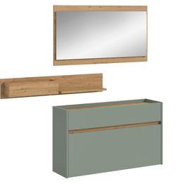 Inosign Garderoben-Set »EVRID, 3-teilig, Breite 140 cm, individuell hängbar & erweiterbar« best. aus: Kommode, Wandboard & Spiegel, 3 Stk. tlg....
