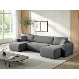 OTTO HOME Wohnlandschaft »JONAA, 311 cm, U-Form, Schlafsofa, Boxspringfederung, Dauerschläfer« 133/270cm, Bettkasten, Seitentaschen, Cord und...