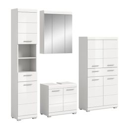 Inosign Badmöbel-Set »Siena, 4 teilig, bestehend aus:« Set, TOPSELLER!, 4 Stk. tlg. Weiß NB/weiß Hochglanz MDF TZ;MDF