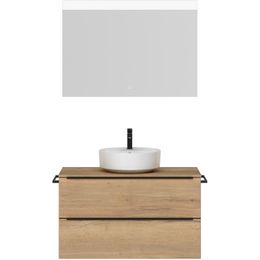 Nobilia Badm&ouml;bel-Set &raquo;Alvene&laquo; vormontiert, mit Soft-Close, 2 Stk. tlg. Eiche Sierra Nachbildung