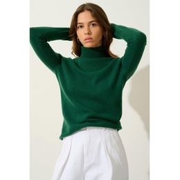 AUTHENTIC CASHMERE Kaschmir-Rollkragenpullover "Bise" in Dunkelgrün - 55% | Größe XXL | Damen-pullover-cardigans
