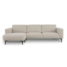 OTTO HOME Ecksofa »Lillith, 289 cm, L-Form, gemütlicher Sitzkomfort« Eckcouch mit runder Recamiere links/rechts, Strukturstoff sand 100% Polyester
