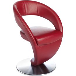 K+w Komfort & Wohnen K+W KOMFORT & WOHNEN Drehstuhl &raquo;Wave&laquo; () Design-Drehstuhl, Drehteller in Edelstahloptik rubin 11 + Drehteller in Edelstahloptik geb&uuml;rstet
