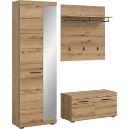 Inosign Garderoben-Set »SIENA, Breite 167 cm, 3-teiliges Set, individuell stellbar« Komplett-Set, bestehend aus: Garderobenschrank, Sitzbank und...