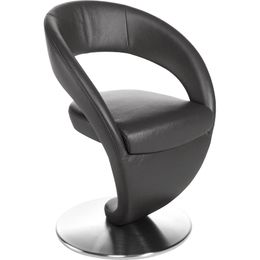 K+w Komfort & Wohnen K+W KOMFORT & WOHNEN Drehstuhl &raquo;Wave&laquo; () Design-Drehstuhl, Drehteller in Edelstahloptik schoko + Drehteller in Edelstahloptik geb&uuml;rstet