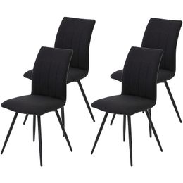Hela Drehstuhl &raquo;Vierfu&szlig;stuhl RIO&laquo; (Set) 4 Stk.Esszimmerstuhl, 360&deg; drehbar, gepolstert, Webstoff, 120kg belastbar Schwarz + Schwarz Vierfu&szlig;stuhl -...