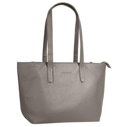 Bruno Banani Damen Shopper echt Leder grau