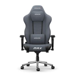 AKRacing Gaming-Stuhl »AK-MAX-AE/GY« () 4D-Armlehnen, Metallrahmen grau + schwarz Sitzhöhe stufenlos einstellbar von 34 cm - 41,5 cm mittels...