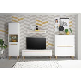 Inosign Wohnwand »Torge, Anbauwand, Schrankwand, Mediawand, Wohnzimmer-Set« Set, 4 Stk. tlg. Weiß Die Wohnwand ist in drei modernen Farben...