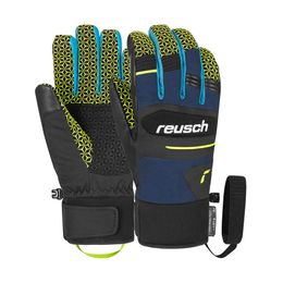 Reusch Funktionsfingerhandschuhe "Scorpion" in Schwarz/ Blau/ Gelb - 39% | Größe 8 | Damenhandschuhe