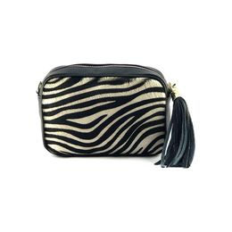 Marlon Leder-Umhängetasche "Paris" in Schwarz/ Creme - (B)20 x (H)14 x (T)7 cm - 72% | Damen-taschen