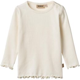 Wheat Langarmshirt &raquo;Rib T-Shirt L/S Ida&laquo; ivory 92 92 Lang&auml;rmeliges Ripp-T-Shirt von Wheat f&uuml;r Babys