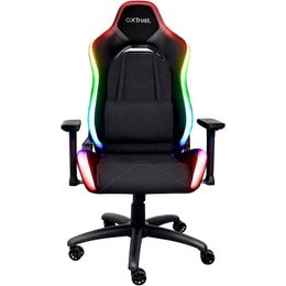 Trust Gaming-Stuhl »GXT719 RUYA RGB« () schwarz + schwarz Atmungsaktives Gewebe aus langlebigem Kunstleder an den Seiten für ein anhaltend frisches...