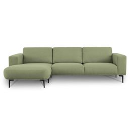 OTTO HOME Ecksofa »Lillith, 289 cm, L-Form, gemütlicher Sitzkomfort« Eckcouch mit runder Recamiere links/rechts, Strukturstoff olive 100% Polyester