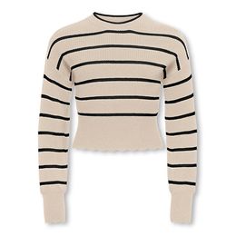 KIDS Only Pullover "Ibi" in Beige/ Schwarz - 30% | Größe 122/128 | Kinder-pullover
