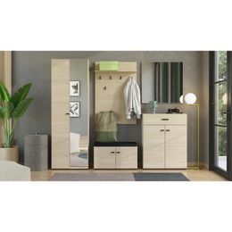 Home Affaire Garderoben-Set &raquo;Rathlin Flurm&ouml;bel, Dielenm&ouml;bel, Flurschrank, Flurgarderobe&laquo; 5tlg, 5 Stk. tlg. helle Hafeneiche Gesamtma&szlig;e (B/T/H):...