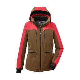 Killtec Skijacke »KSW 252 WMN SKI JCKT« Wasserdichte Skijacke mit Colourblock-Design und vielen Taschen curry 42 42 Funktionsjacke mit abzippbarer...