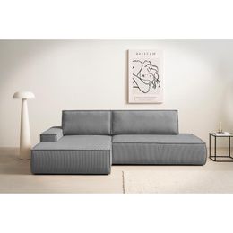 Home Affaire Ecksofa »SHERWOOD, Schlafsofa in L-Form offen (275cm), Cord, Leinenoptik« Schlaffunktion und Bettkasten, Kedernaht, hoher Sitz- &...