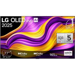 LG OLED-Fernseher »OLED77G57LW« 195 cm/77 ′′ Smart-TV silber/schwarz ALLM, QMS, QFT), 3x USB 2.0, LAN, Wi-Fi 6, Bluetooth v 5.3; NVIDIA G-SYNC, AMD...