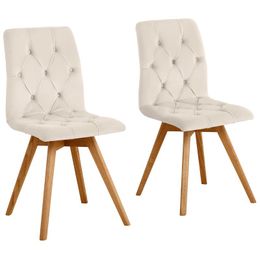 Andas 4-Fu&szlig;stuhl &raquo;Rania&laquo; (Set) 4 Stk.Im 2er/4er/6er-Set beige weicher Webstoff mit feiner Struktur aus 100% Polyester;Microfaser in Samtoptik aus 100%