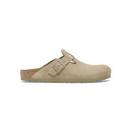 Birkenstock Leder-Pantoletten "Boston" in Beige - 12% | Größe 43 | Herren-hausschuhe