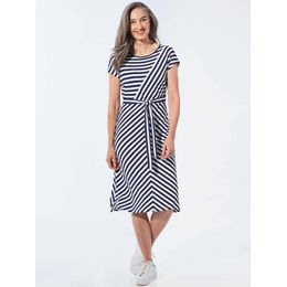 GOLDNER Sommerkleid Damen Gr&ouml;&szlig;e 22 marine / wei&szlig;