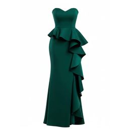 Goddiva Abendkleid Damen Größe 40 dunkelgrün Winterkleid