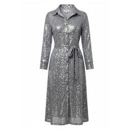 Goddiva Kleid Damen Gr&ouml;&szlig;e 36 silbergrau Winterkleid