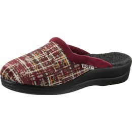 Damen Pantoffel bordeaux-gestreift, Gr&ouml;&szlig;e 41