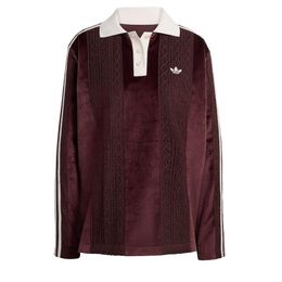 adidas originals Shirt 'WINTERISED LONGSLEEVE SOCCER' Damen Gr&ouml;&szlig;e XXXS/XXS kastanienbraun / wei&szlig;