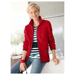 Fleecejacke Casual Looks, Damen, Gr. 54, rot, 100% Polyester, unifarben, Jacken Fleecejacke