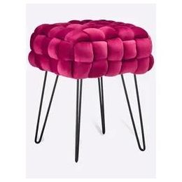 Hocker, pink (bordeaux), B:37cm H:45cm T:37cm, Hocker, Hocker