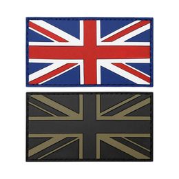 3-D Rubber Patch Flagge Gro&szlig;britannien, Farbe subdued