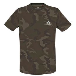 Alpha Industries Basic Alpha T-Shirt Small Logo oliv camo, Größe S