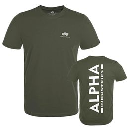 Alpha Industries Backprint T-Shirt dark oliv, Gr&ouml;&szlig;e M
