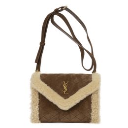 SAINT LAURENT Crossbody Bags - Rare Ltd. Ed. Shearling Flap Pochette - Gr. unisize - in Beige - f&uuml;r Damen