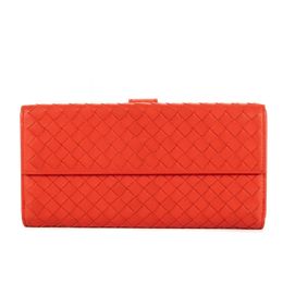 Bottega Veneta Crossbody Bags - Intrecciato Long Wallet - Gr. unisize - in Orange - f&uuml;r Damen