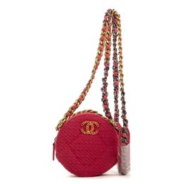 Chanel Crossbody Bags - Round Chain Crossbody - Gr. unisize - in Rosa - f&uuml;r Damen