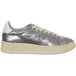 Autry Low-Top Sneaker - Sequined sneakers 'Medalist Low' - Gr. 38 (EU) - in Silber - f&uuml;r Damen