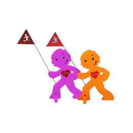 StreetBuddy Warnfigur für Kindersicherheit in Magenta und Orange. 2-er Pack | Gr.: onesize