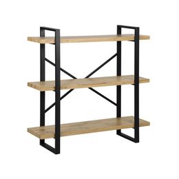 Beliani Bücherregal TIMBER in Braun/Schwarz - (W) 111 x (H) 111 x (L) 35 cm | Gr.: onesize