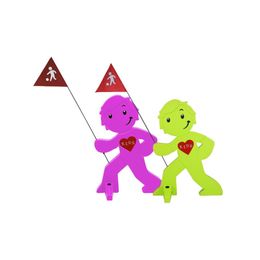 StreetBuddy Warnfigur für Kindersicherheit in Grün und Magenta. 2-er Pack | Gr.: onesize