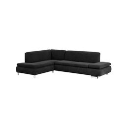 58 aufm Kessel ECKSOFA mit Ottomane links Kaye Bezug Veloursstoff Metallfuß verchromt / schwarz | Gr.: onesize
