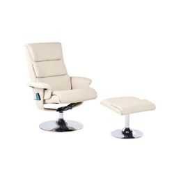 Beliani Massagestuhl LEGEND in Beige/Silber - (W) 76 x (H) 100 x (L) 58 cm | Gr.: onesize