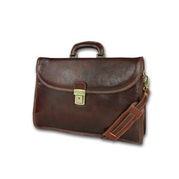 Leder Aktentasche, Businesstasche, Umhängetasche Toscanto Tasche braun ca. 40cm | Gr.: onesize