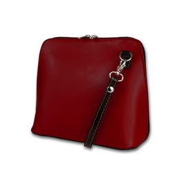 Leder Umhängetasche, Schultertasche Toscanto Tasche rot, schwarz ca. 17cm | Gr.: onesize