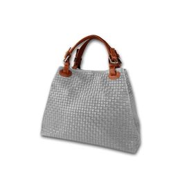 Leder Handtasche, Umhängetasche Toscanto Tasche grau, braun ca. 31cm | Gr.: onesize