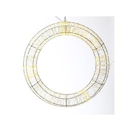 MARELIDA LED Kranz XXL Dekokranz Türkranz Lichterkranz 2200LED Timer D: 60cm in silber | Gr.: onesize