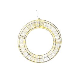 MARELIDA LED Kranz Dekokranz Türkranz Lichterkranz 1500LED Timer D: 40cm in silber | Gr.: onesize